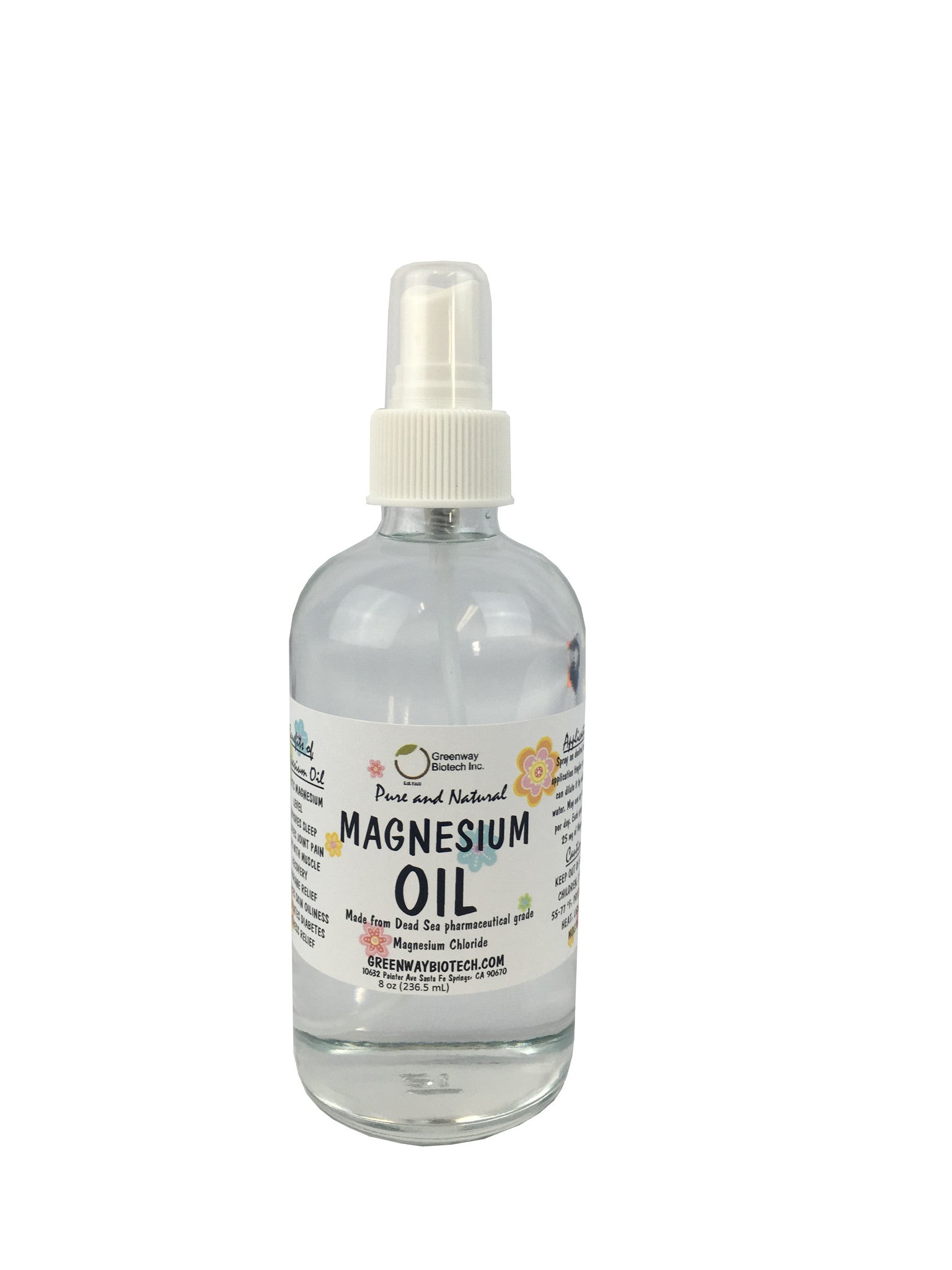 Magnesium Oil Spray — Dead Sea, 8 oz Glass | Greenway Biotech ...